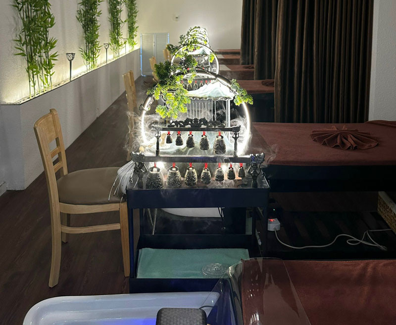 Setup thiết kế spa gội đầu dưỡng sinh mini đông y chuẩn